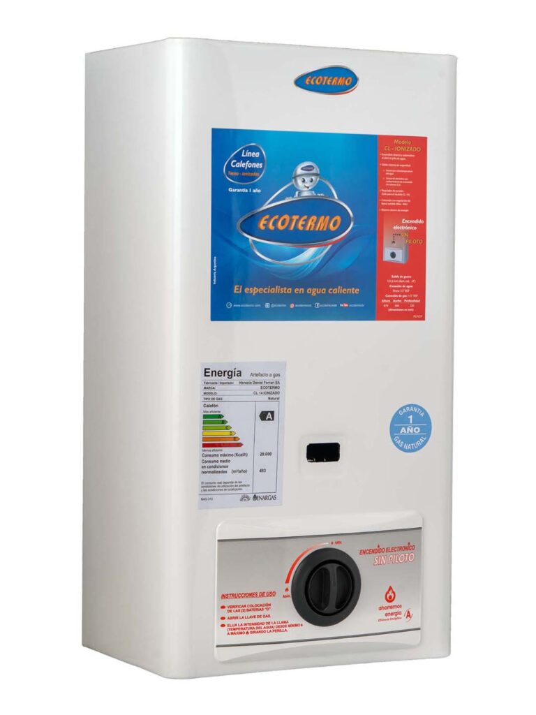 Calefón CL 14 IONIZADO - Ecotermo - Termotanques y Calefones