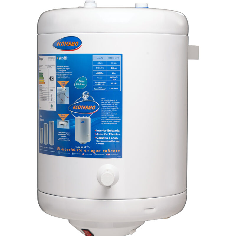 Termotanque Eléctrico ELEC 53 C/SUP - Ecotermo - Termotanques y Calefones