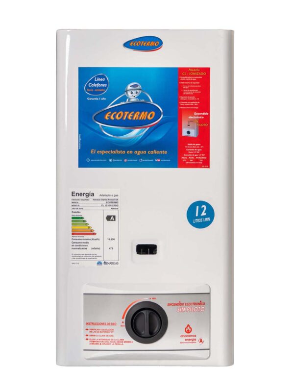 Calefón CL 12 IONIZADO - Ecotermo - Termotanques y Calefones